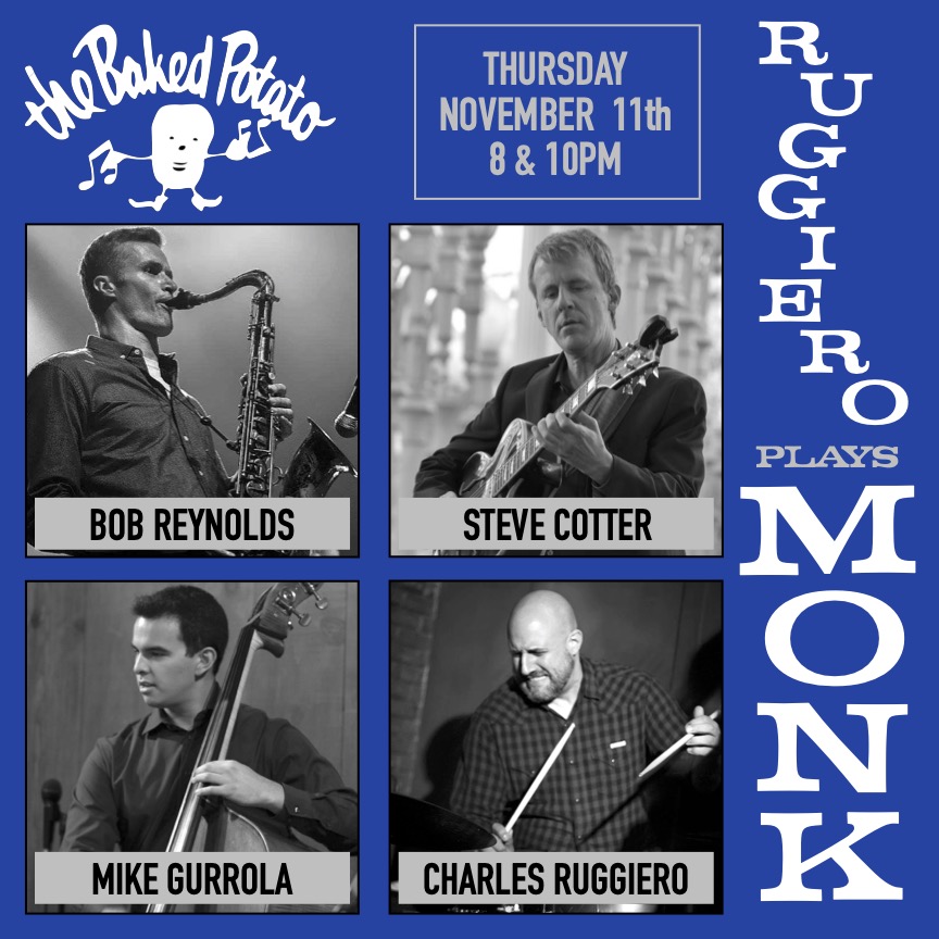RUGGEIRO plays MONK – Thursday, November 11, 2021 | The Baked Potato